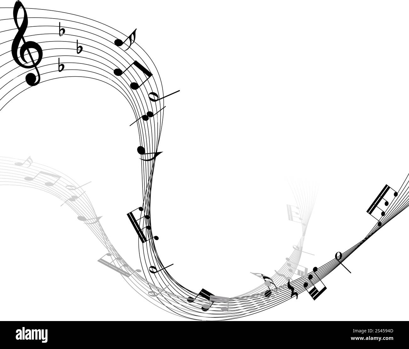 Vector musical notes staff background for design use Stock Vector Image ...