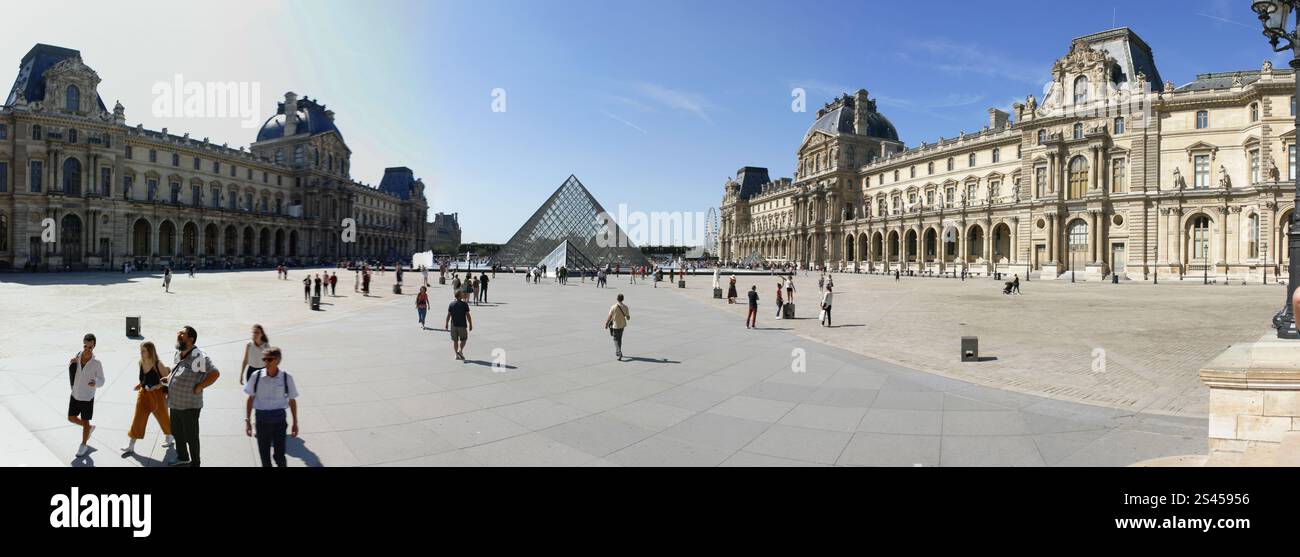 Musee du Louvre mit der Glaspyramide von IM Pei, Paris, Frankreich ...