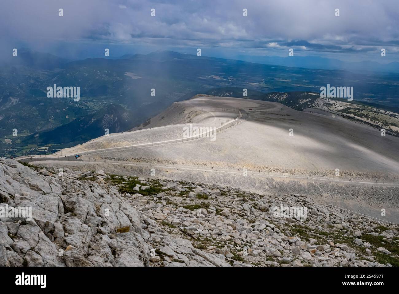 Toughest cycling climbs. Famous pre-alp mount Mont Ventoux in Provence ...