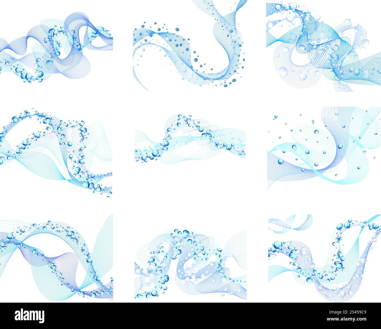 Abstract water vector backgrounds set with bubbles of air Stock Vector ...