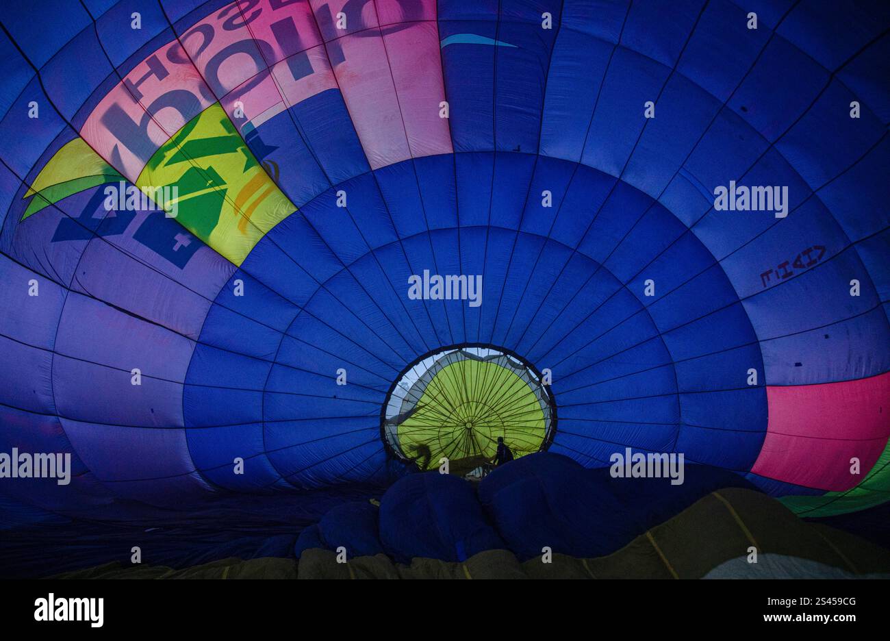 International Balloon Festival, in Chennai, India Men carefully examine ...