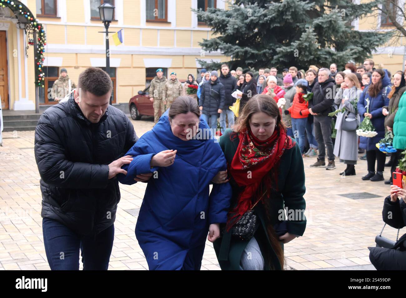 KYIV, UKRAINE - JANUARY 10, 2025 - Wife of the fallen marine officer ...
