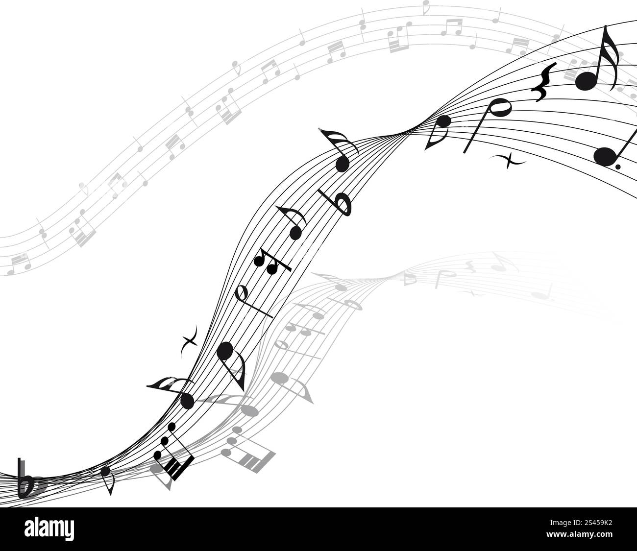 Vector musical notes staff background for design use Stock Vector Image ...
