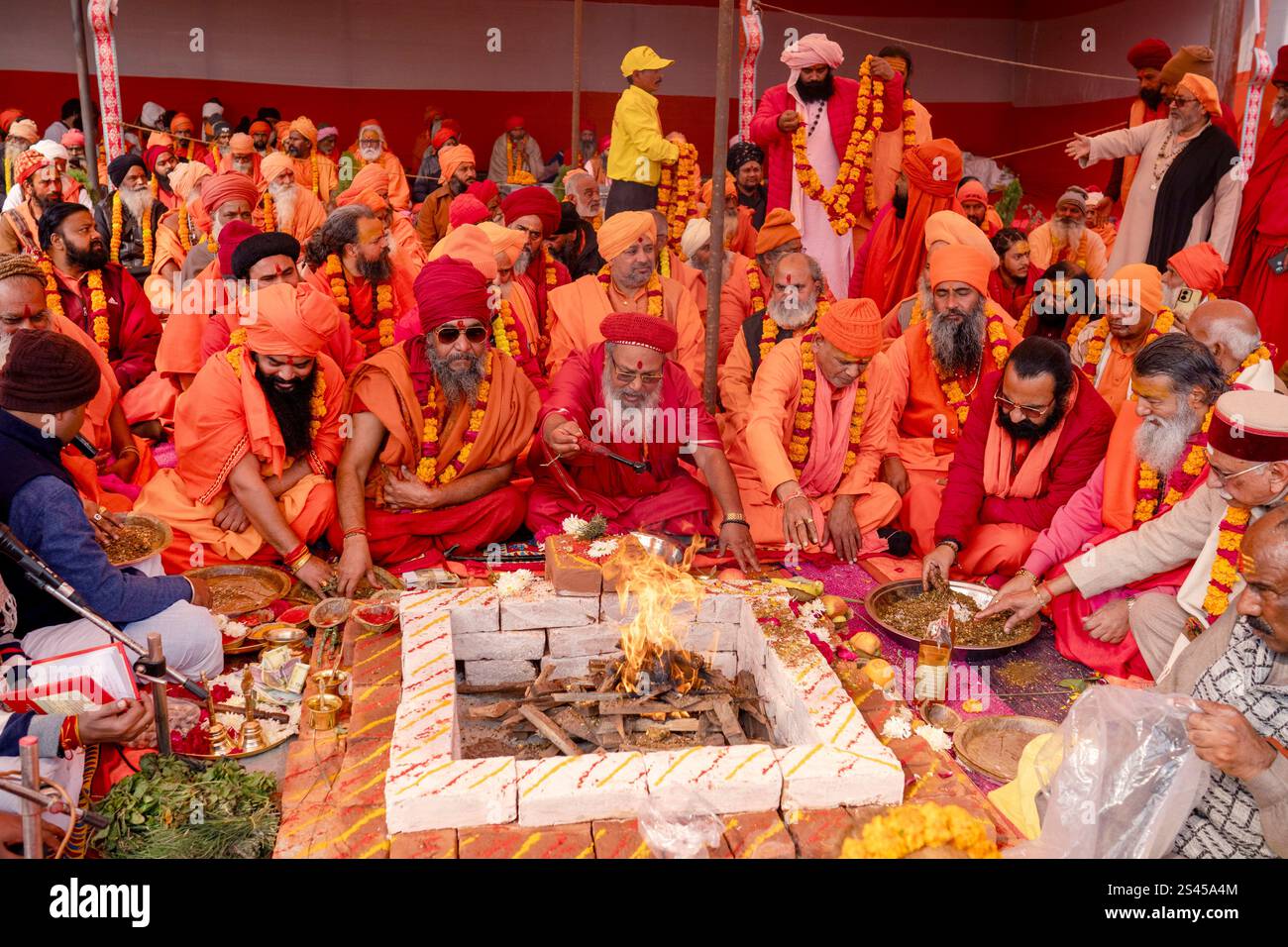 Indian Sadhus or Hindu holy men of Panchayati Bada Udasin Akhara ...