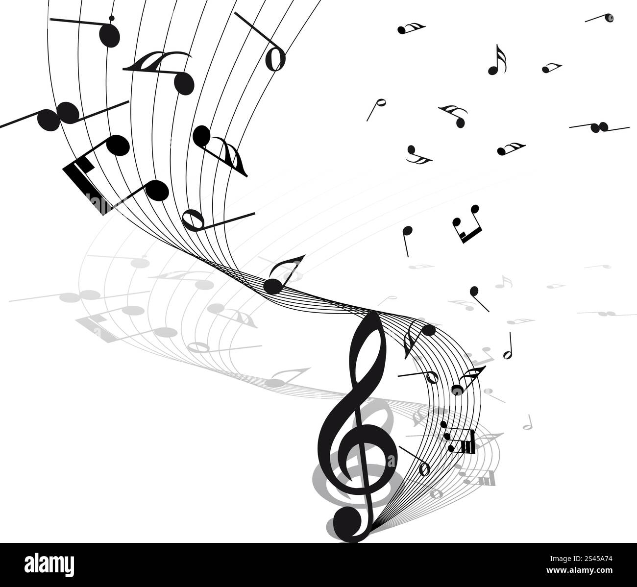 Vector musical notes staff background for design use Stock Vector Image ...