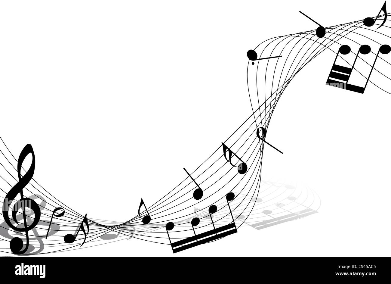 Vector musical notes staff background for design use Stock Vector Image ...