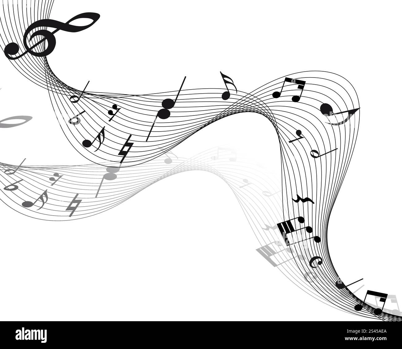 Vector musical notes staff background for design use Stock Vector Image ...