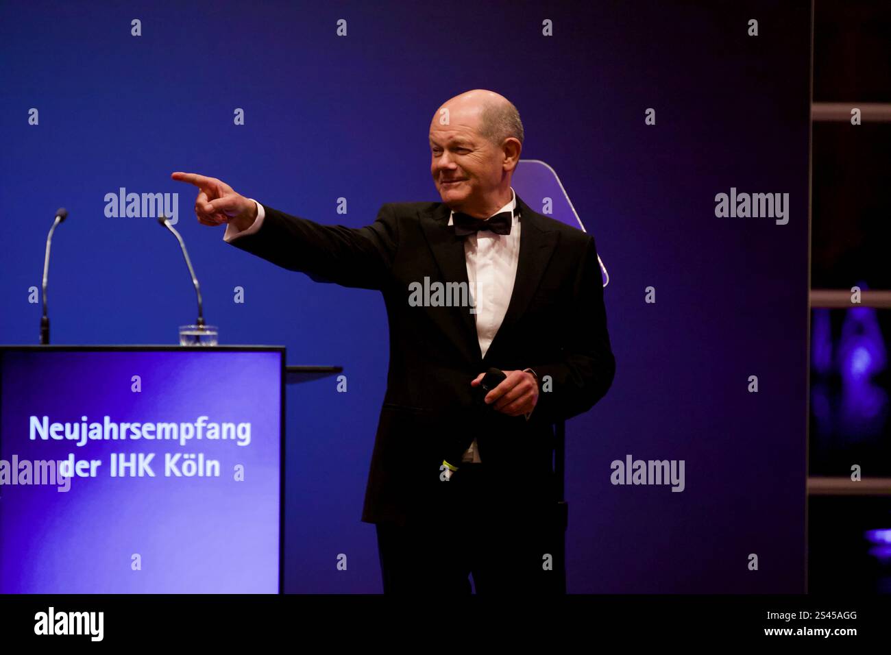 Cologne, Germany. January 09, 2025. Federal Chancellor Olaf Scholz (SPD ...