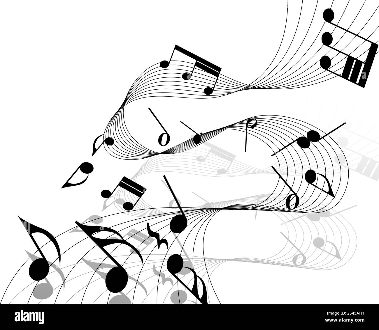Vector musical notes staff background for design use Stock Vector Image ...