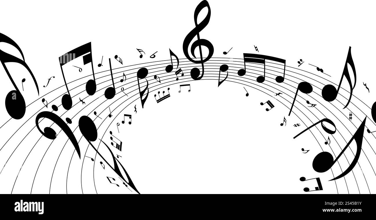 Vector musical notes staff background for design use Stock Vector Image ...