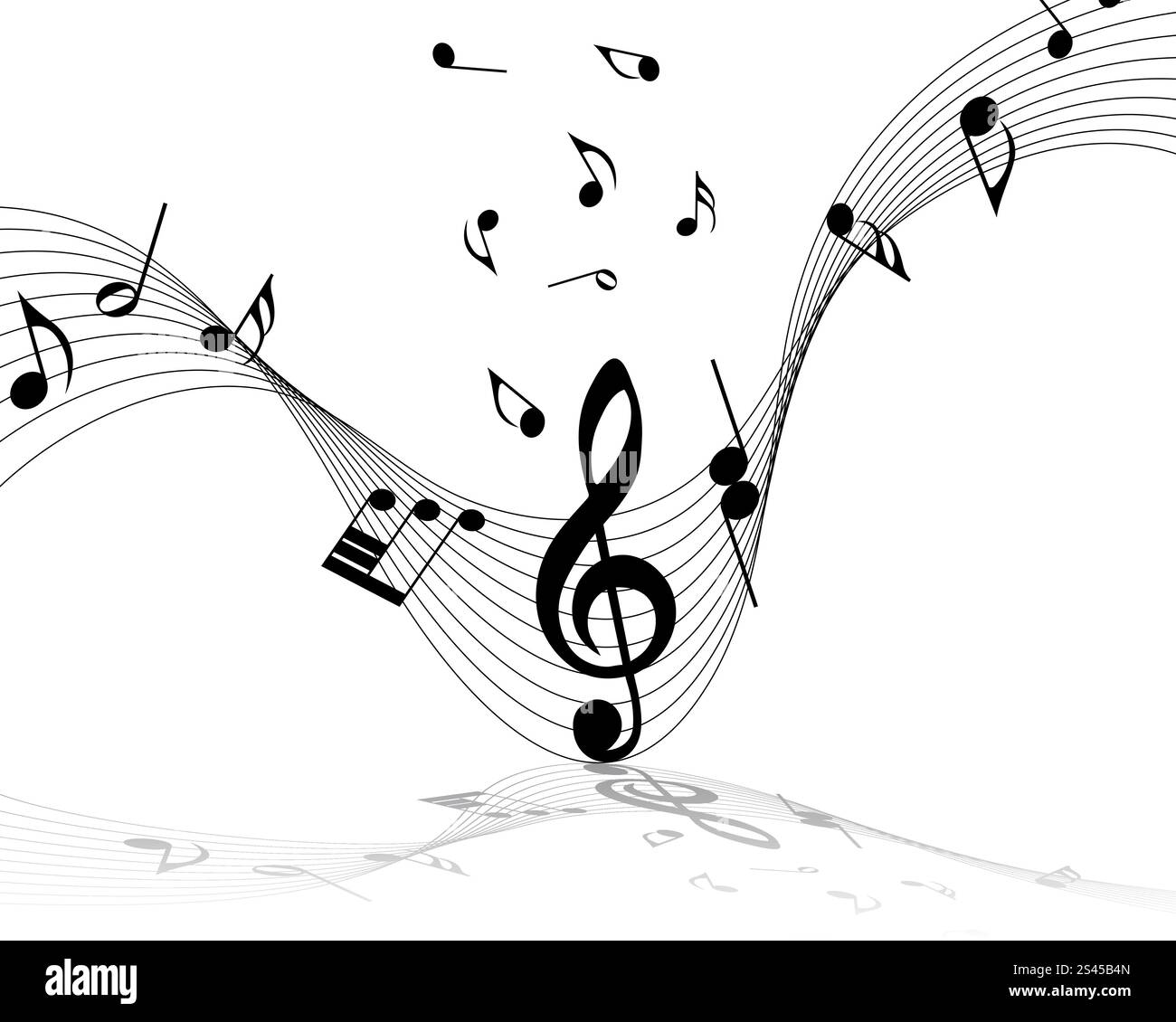 Vector musical notes staff background for design use Stock Vector Image ...