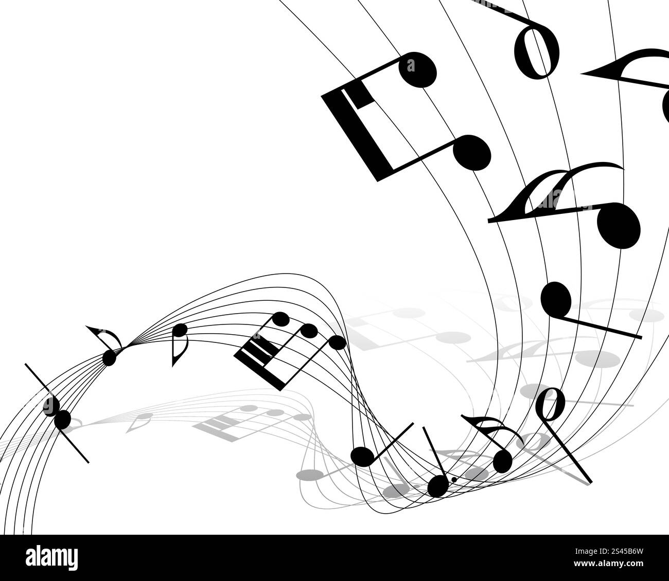 Vector musical notes staff background for design use Stock Vector Image ...