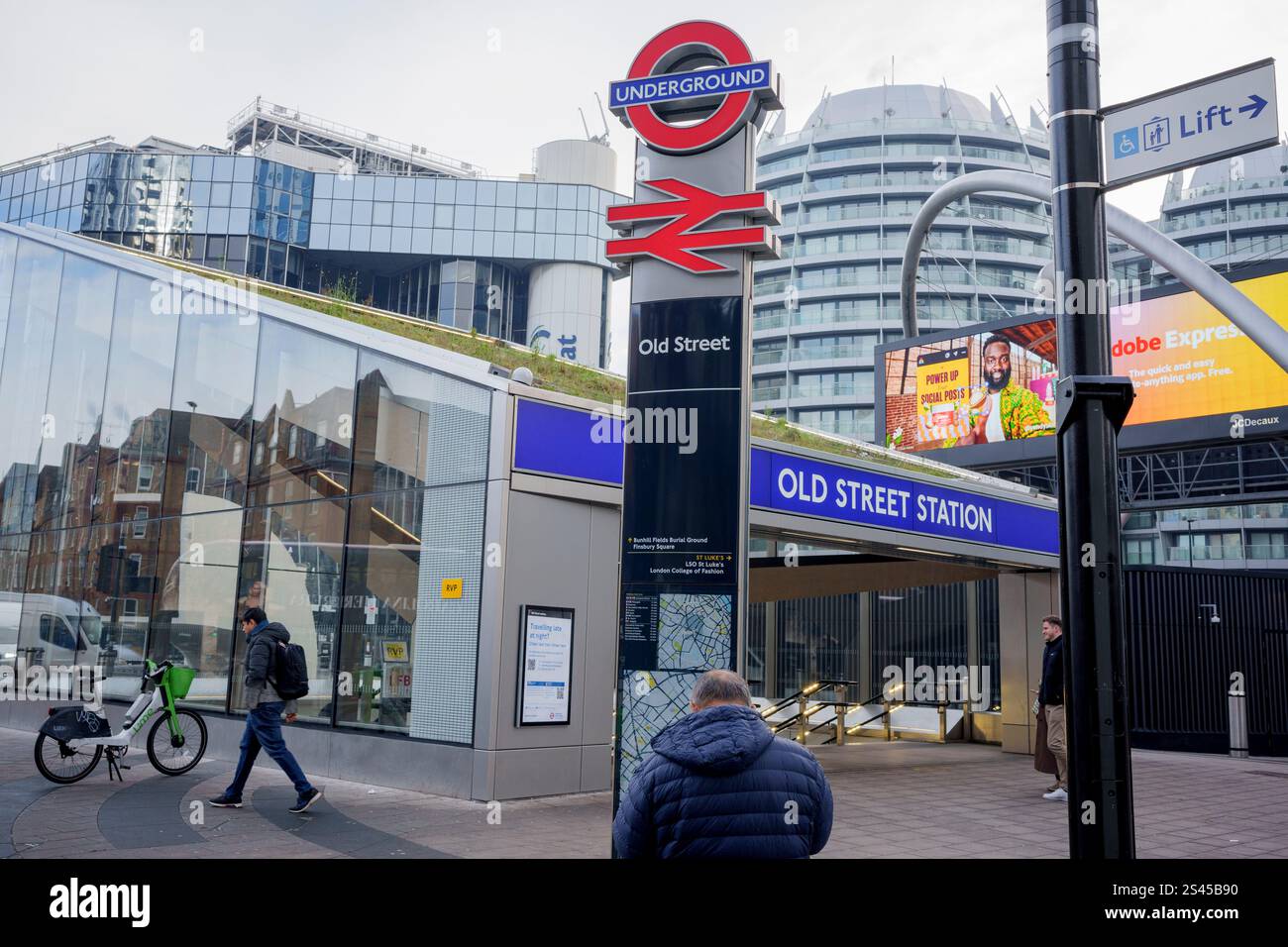 The new entrance to Old Street Underground station on Old Street ...