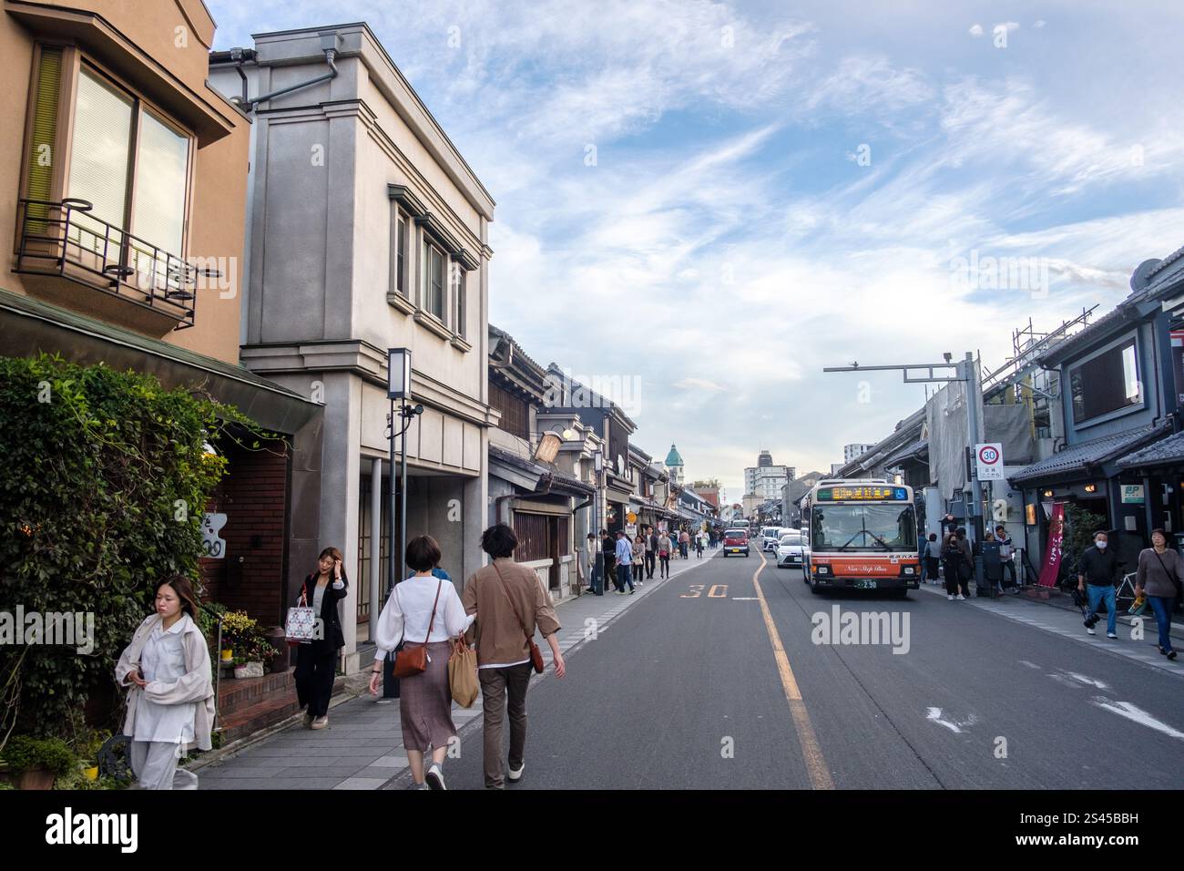 Kawagoe - a view along Kurazukuri Street, the Warehouse District Stock ...