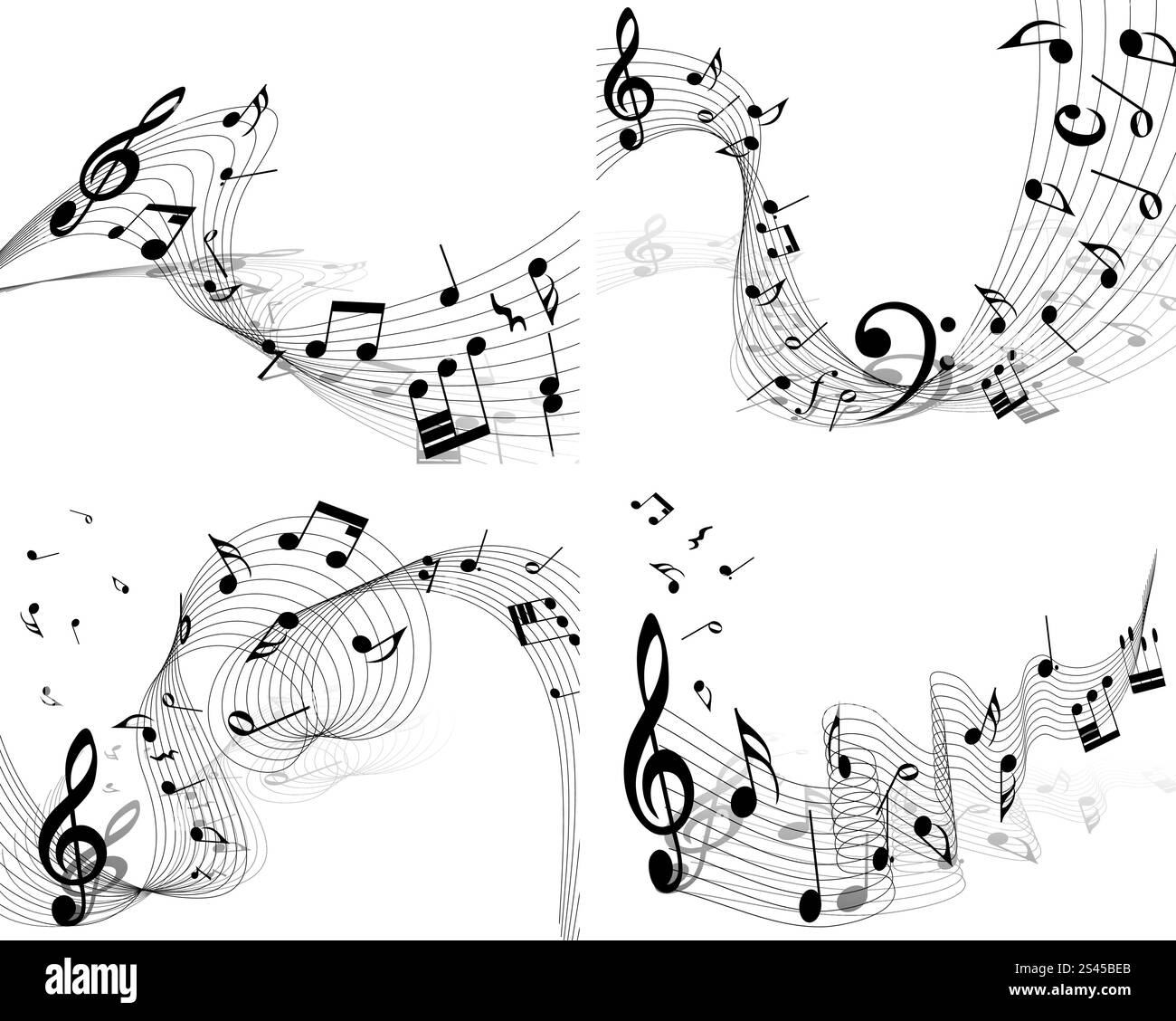 Vector musical notes staff background for design use Stock Vector Image ...