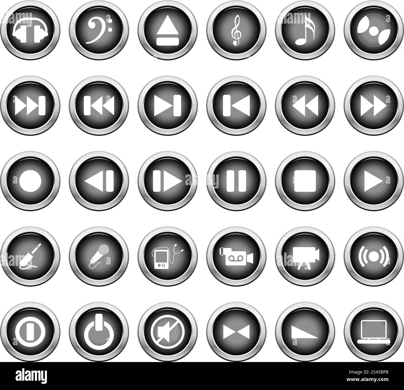 Vector collection of different music themes icons Stock Vector Image ...