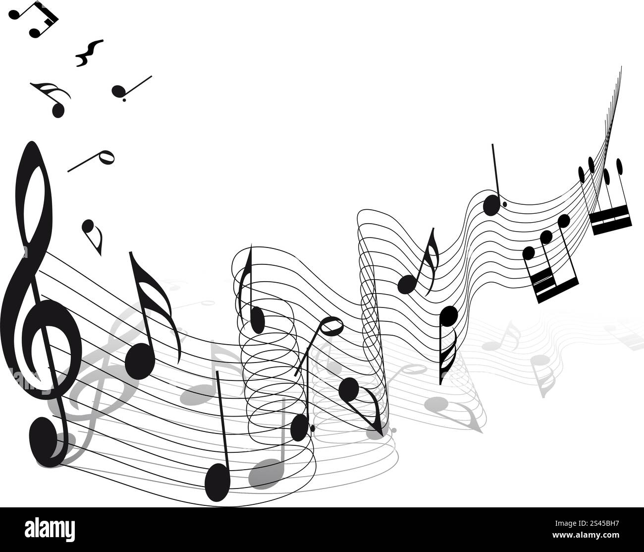 Vector musical notes staff background for design use Stock Vector Image ...
