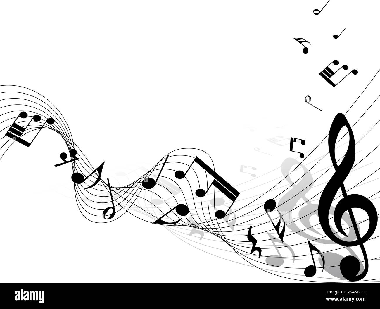 Vector musical notes staff background for design use Stock Vector Image ...