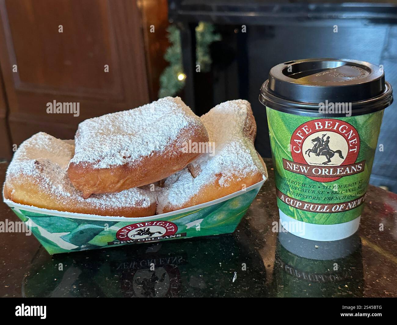 New Orleans, Louisiana - Dec. 26, 2024: An order of powdered sugar ...
