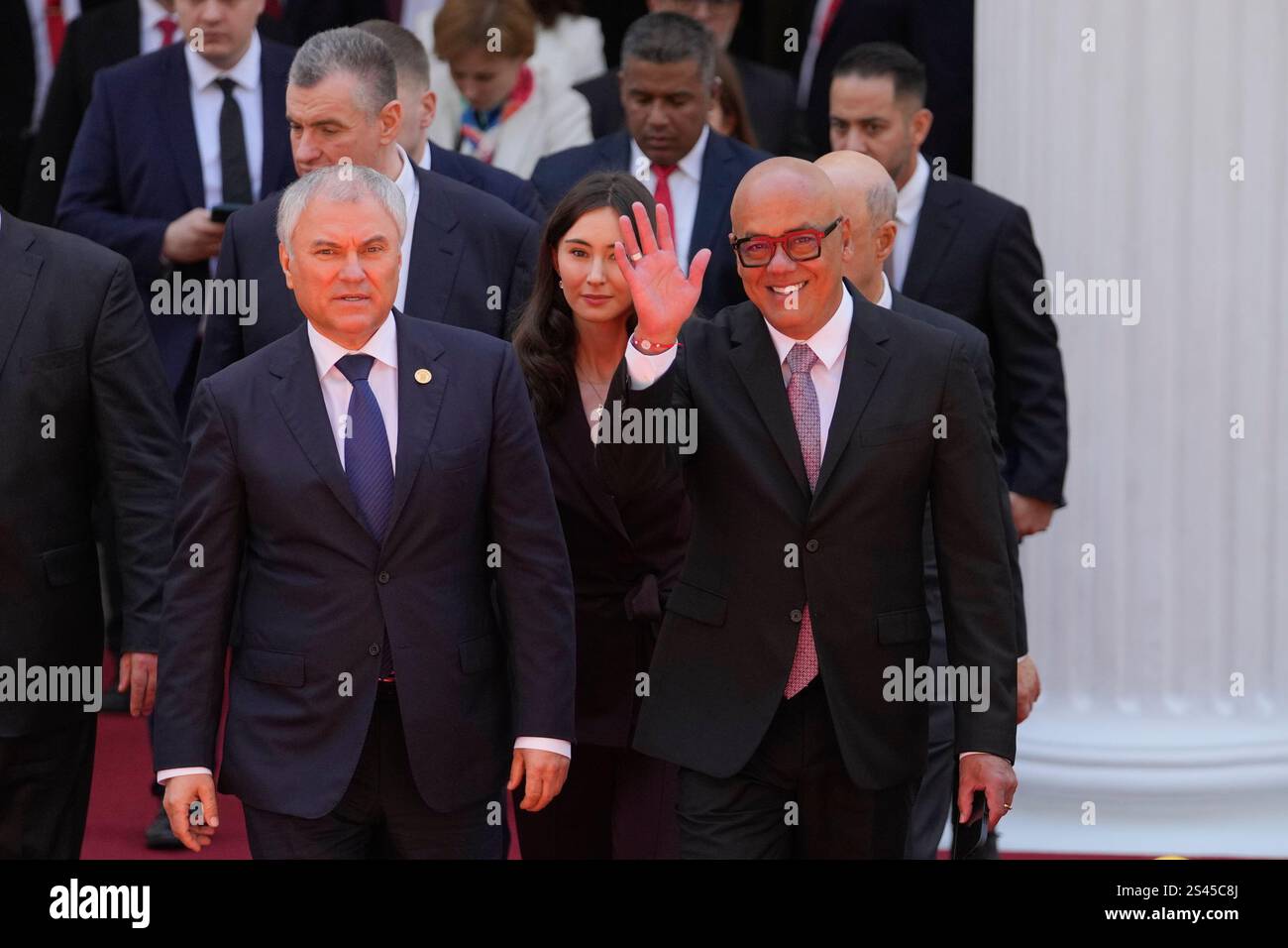Russia's Chairman of the State Duma Vyacheslav Volodin, left, and ...