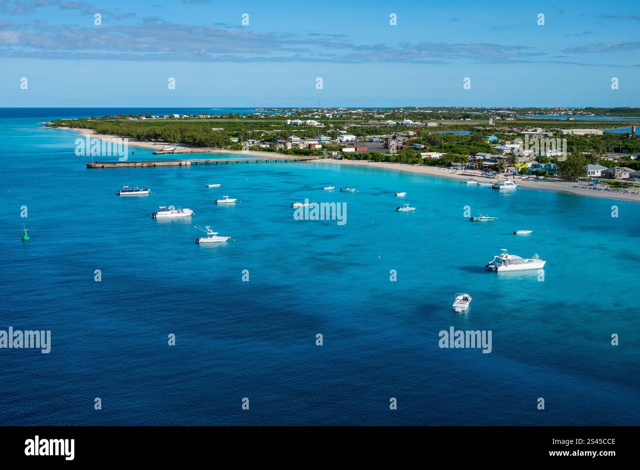 Grand Turk harbor landscape and cruise port, Turks & Caicos Stock Photo ...