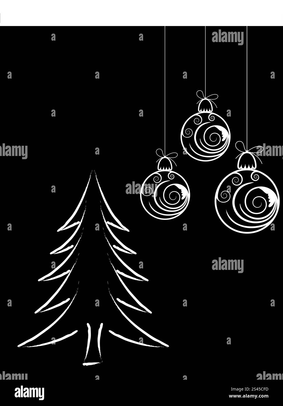Christmas card balls modern Black and White Stock Photos & Images - Alamy