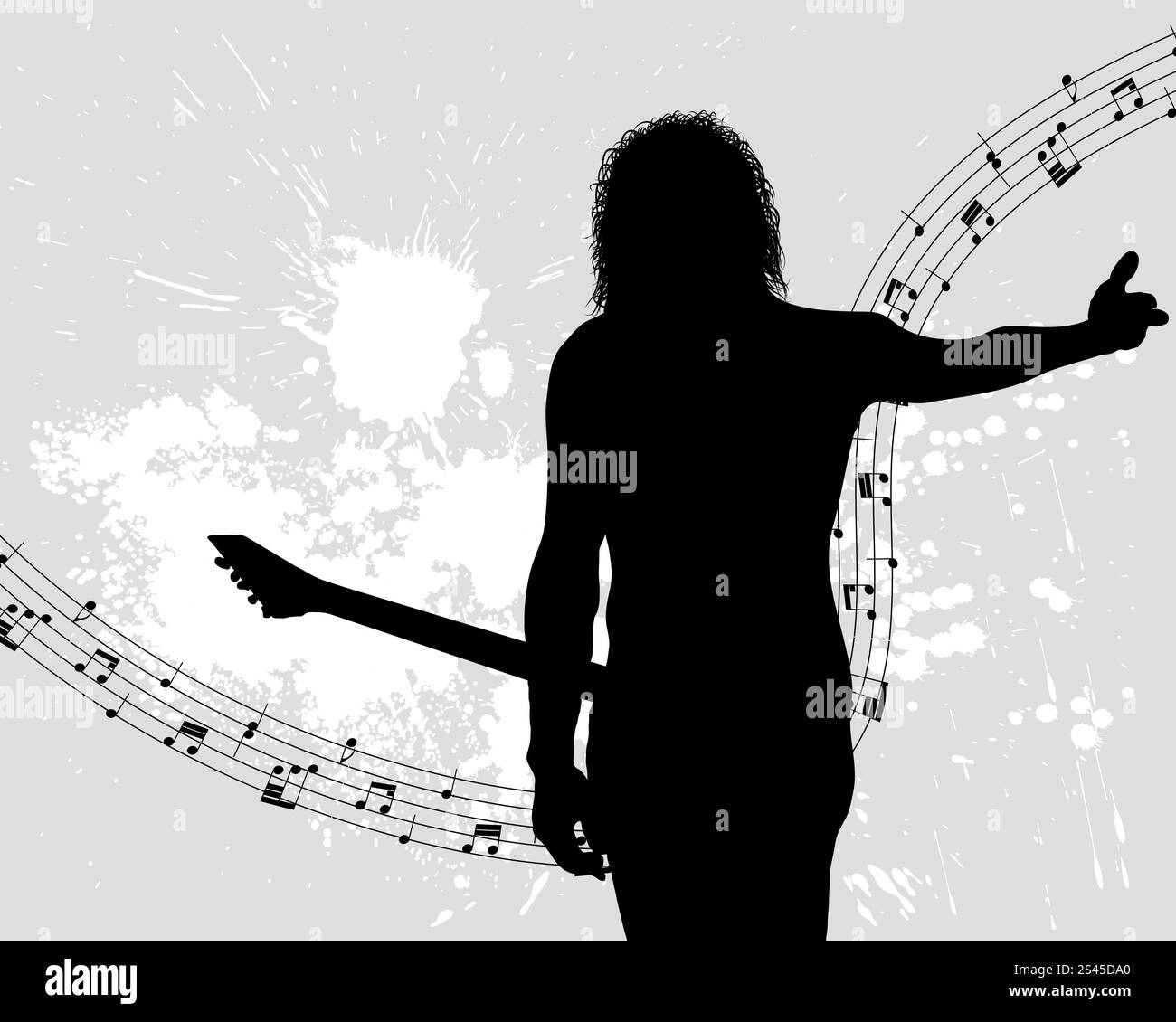 Rock group guitarist. Vector illustration for design use Stock Vector ...