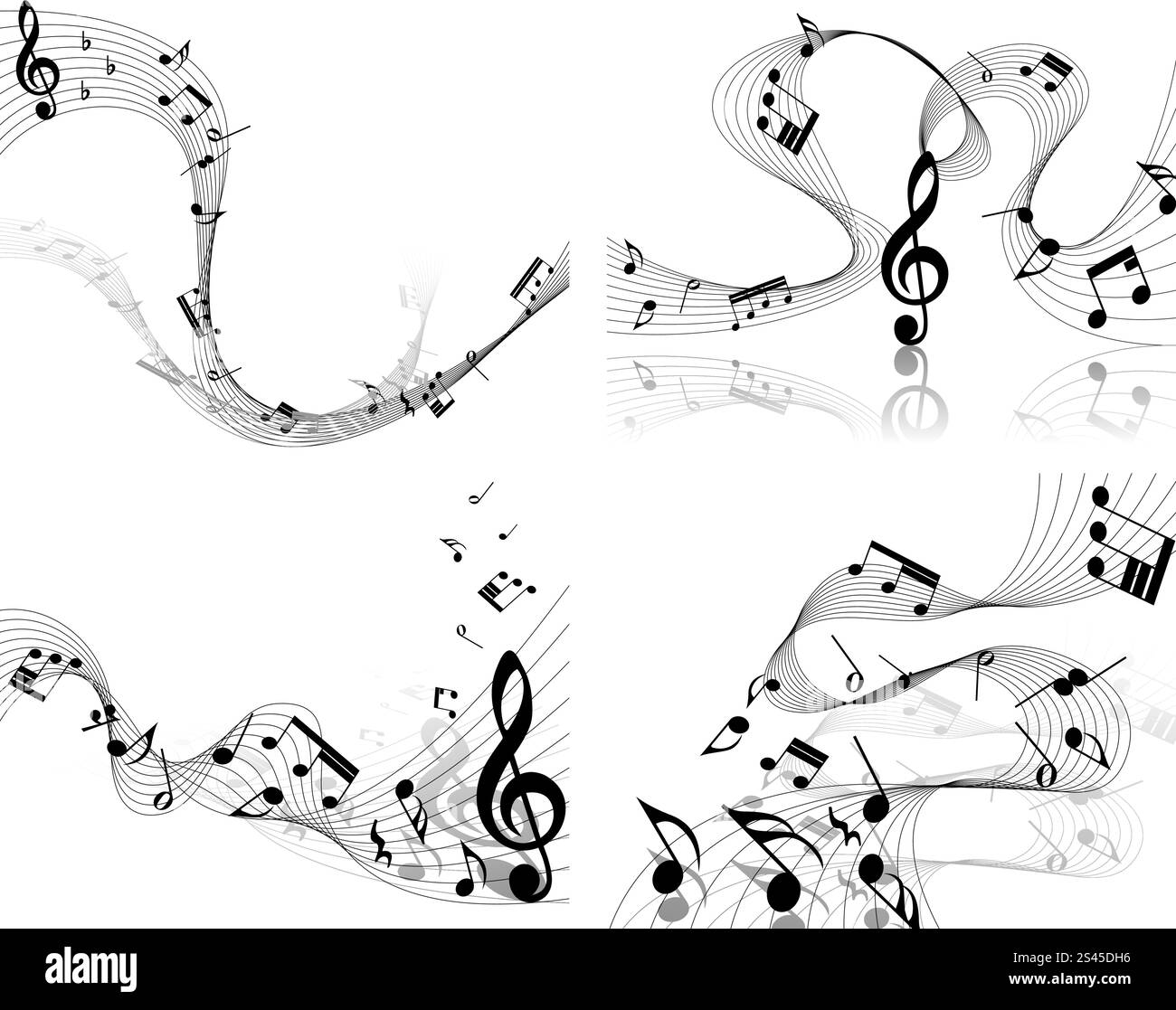 Vector musical notes staff background for design use Stock Vector Image ...