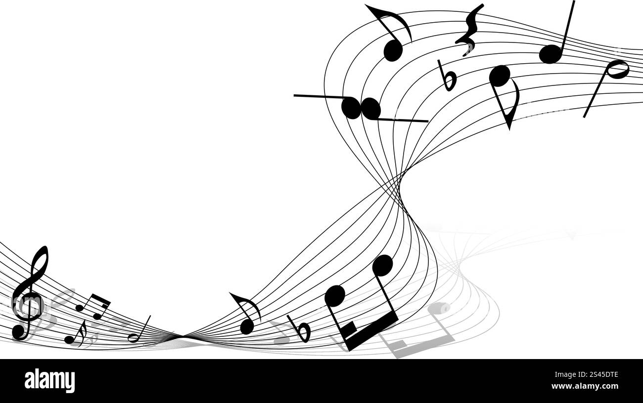Vector musical notes staff background for design use Stock Vector Image ...