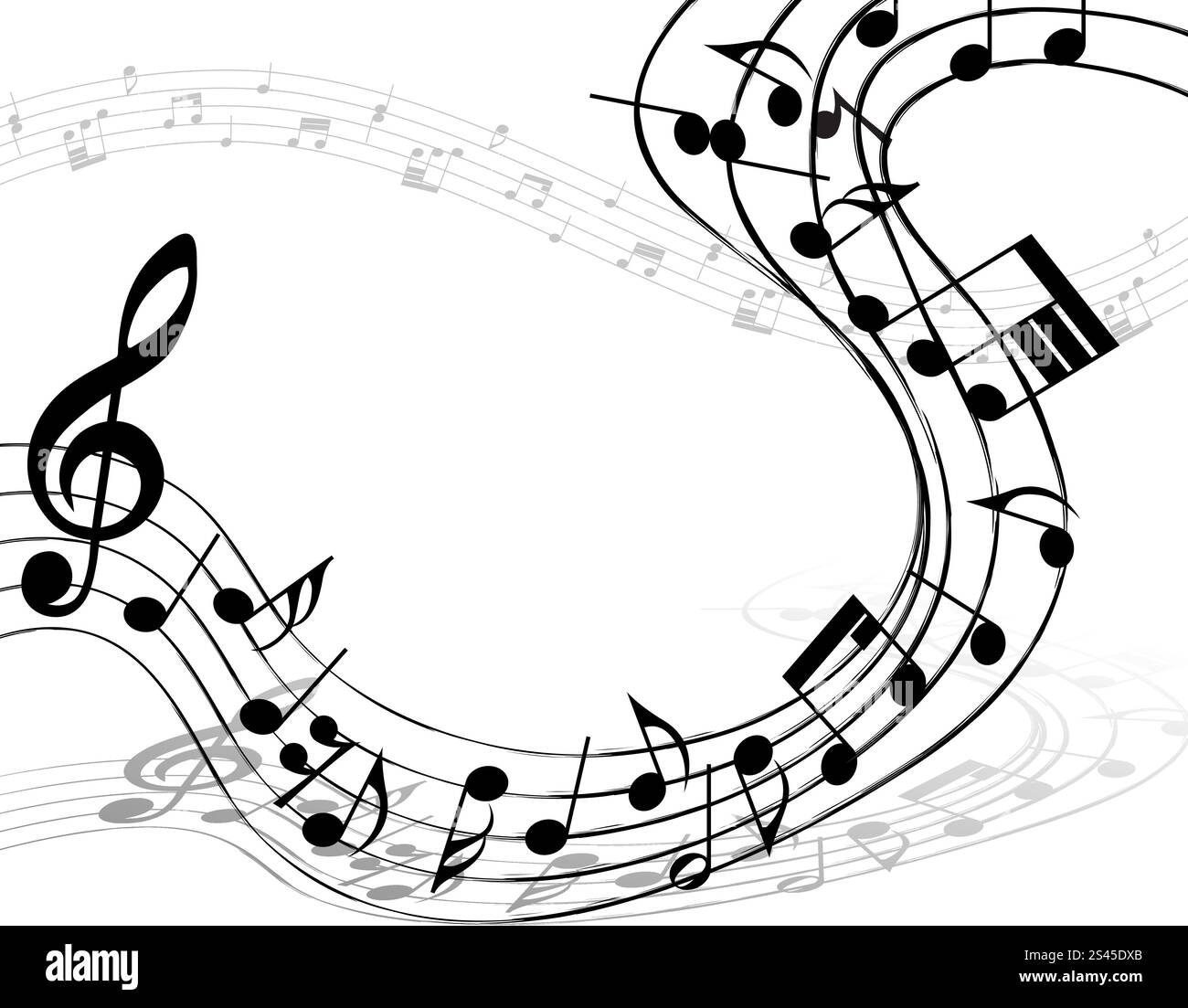 Vector musical notes staff background for design use Stock Vector Image ...