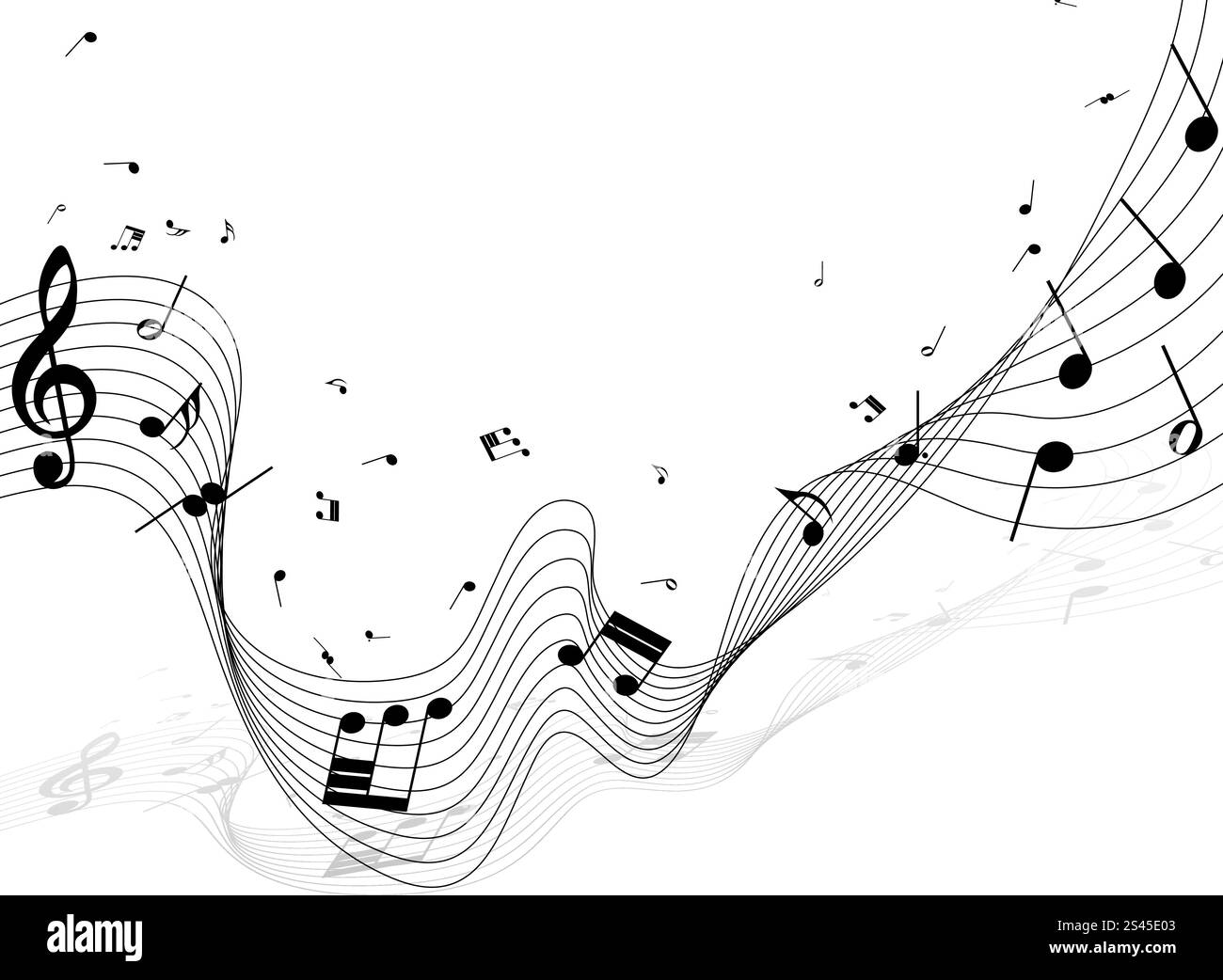 Vector musical notes staff background for design use Stock Vector Image ...