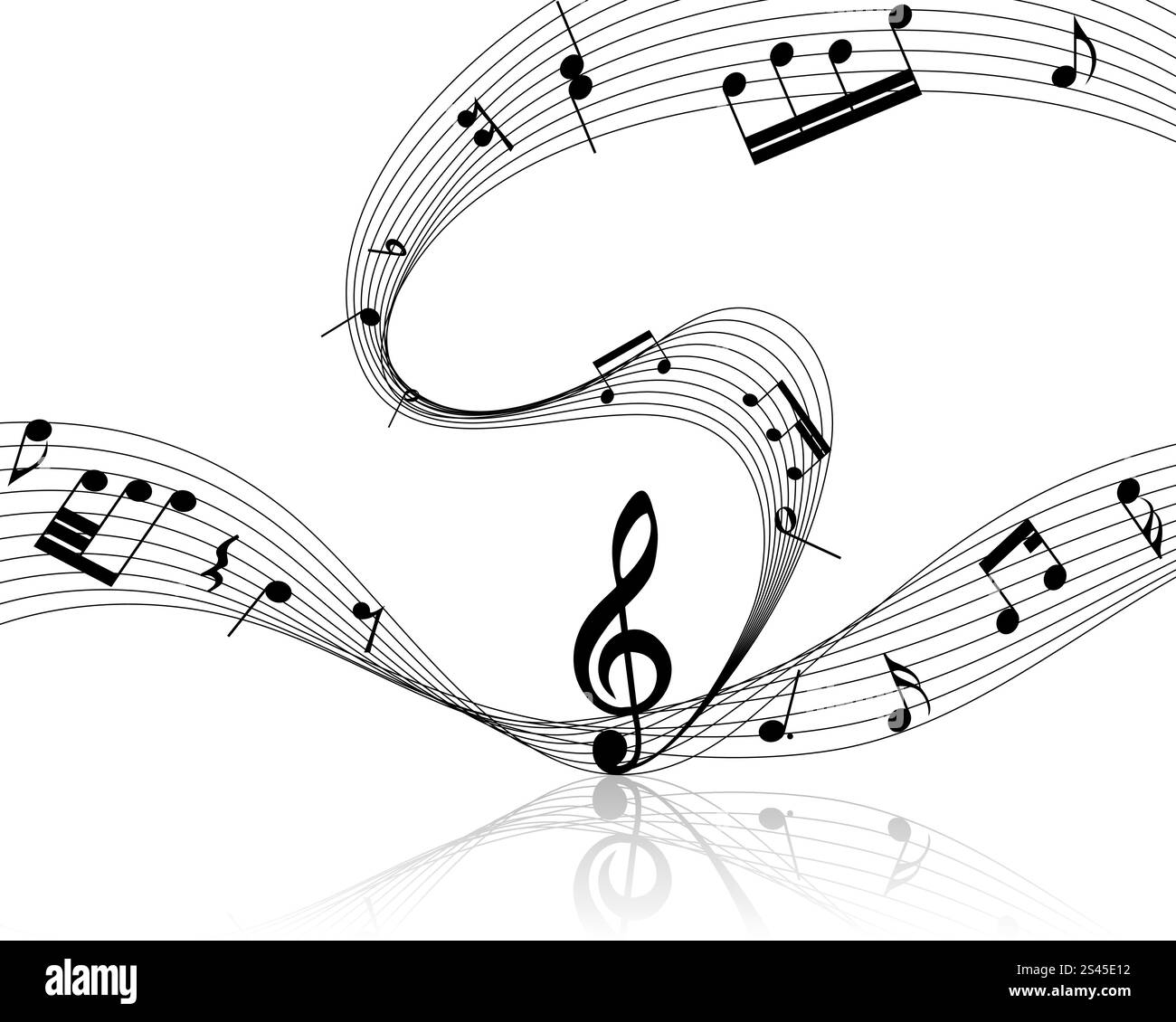 Vector musical notes staff background for design use Stock Vector Image ...