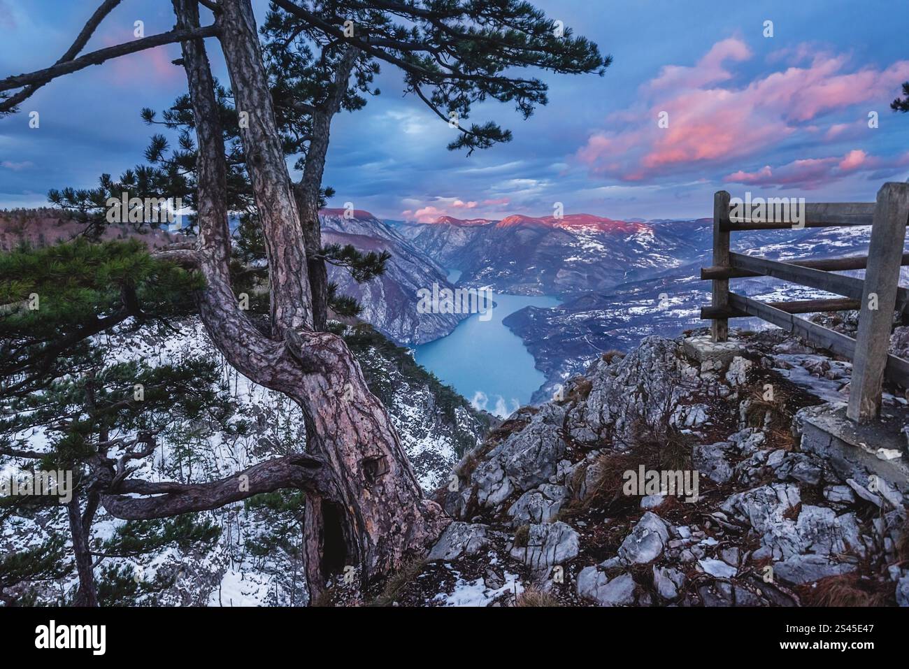 Winter Sunrise over Banjska Stena Viewpoint Stock Photo - Alamy
