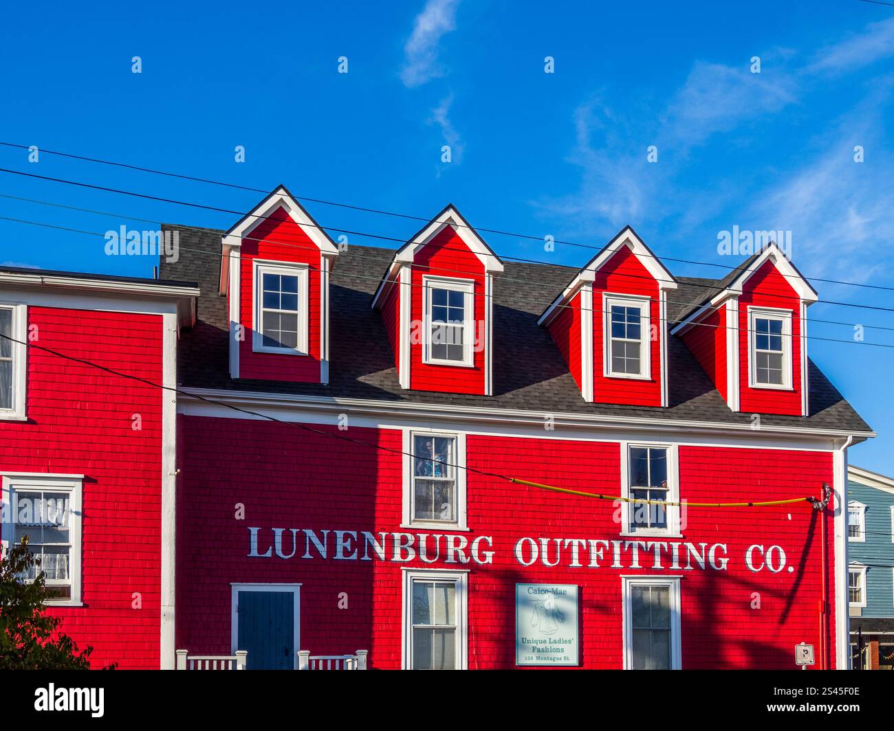 Colorful buildings in the old historic town of Lunenburg, Nova Scotia ...