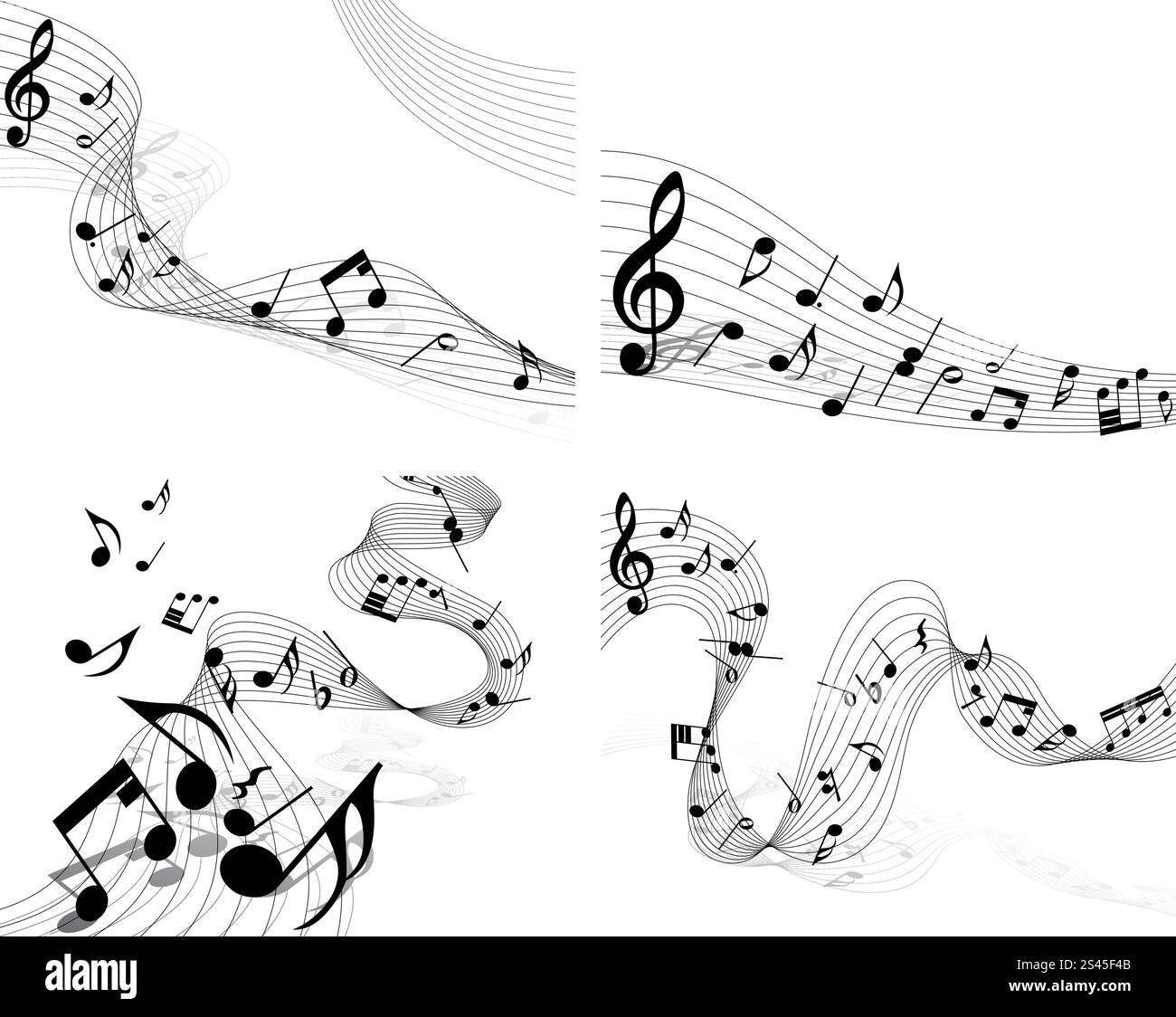 Vector musical notes staff set for design use Stock Vector Image & Art ...