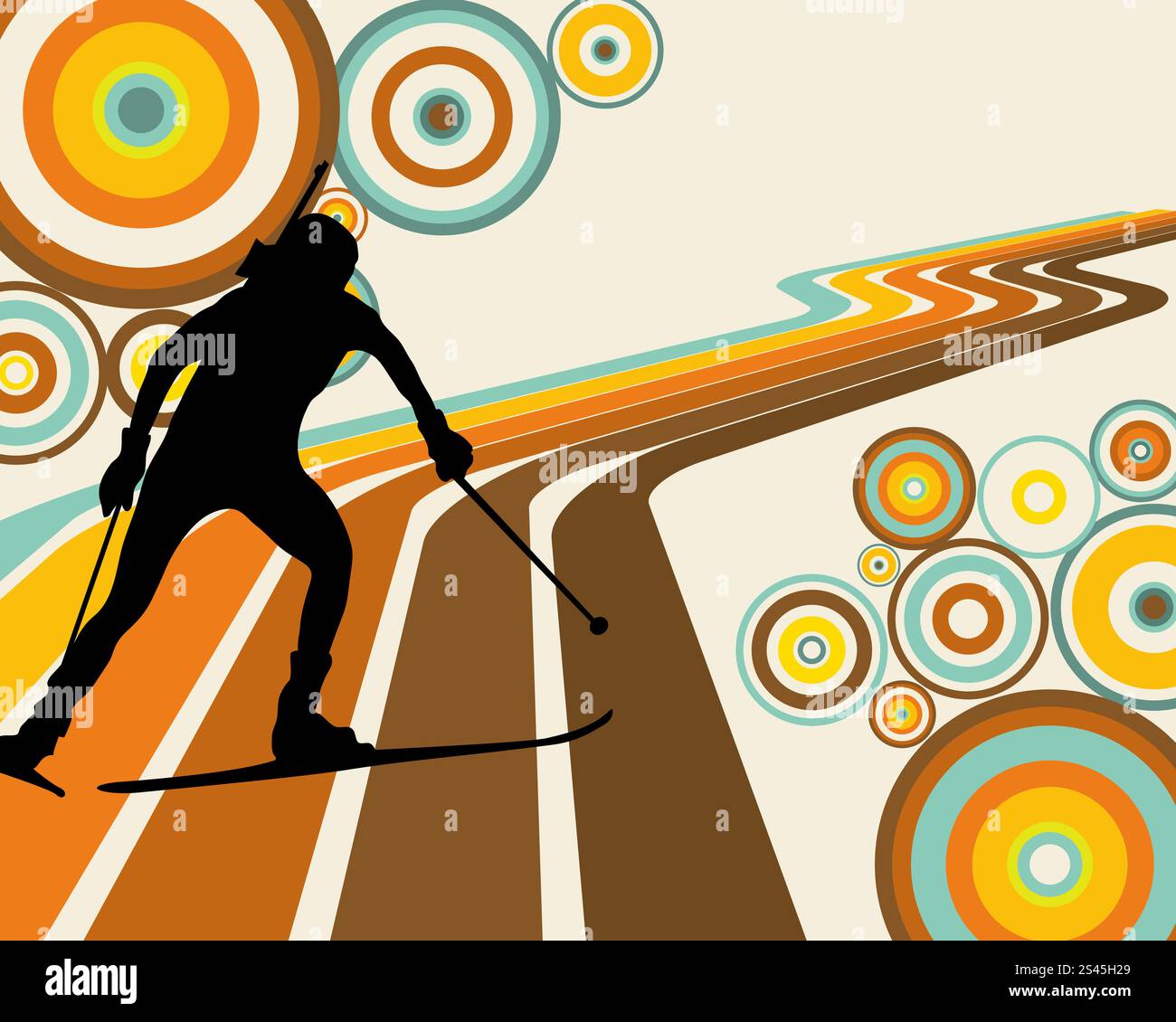 Sport background with biathlon athlete. Vector illustration Stock ...
