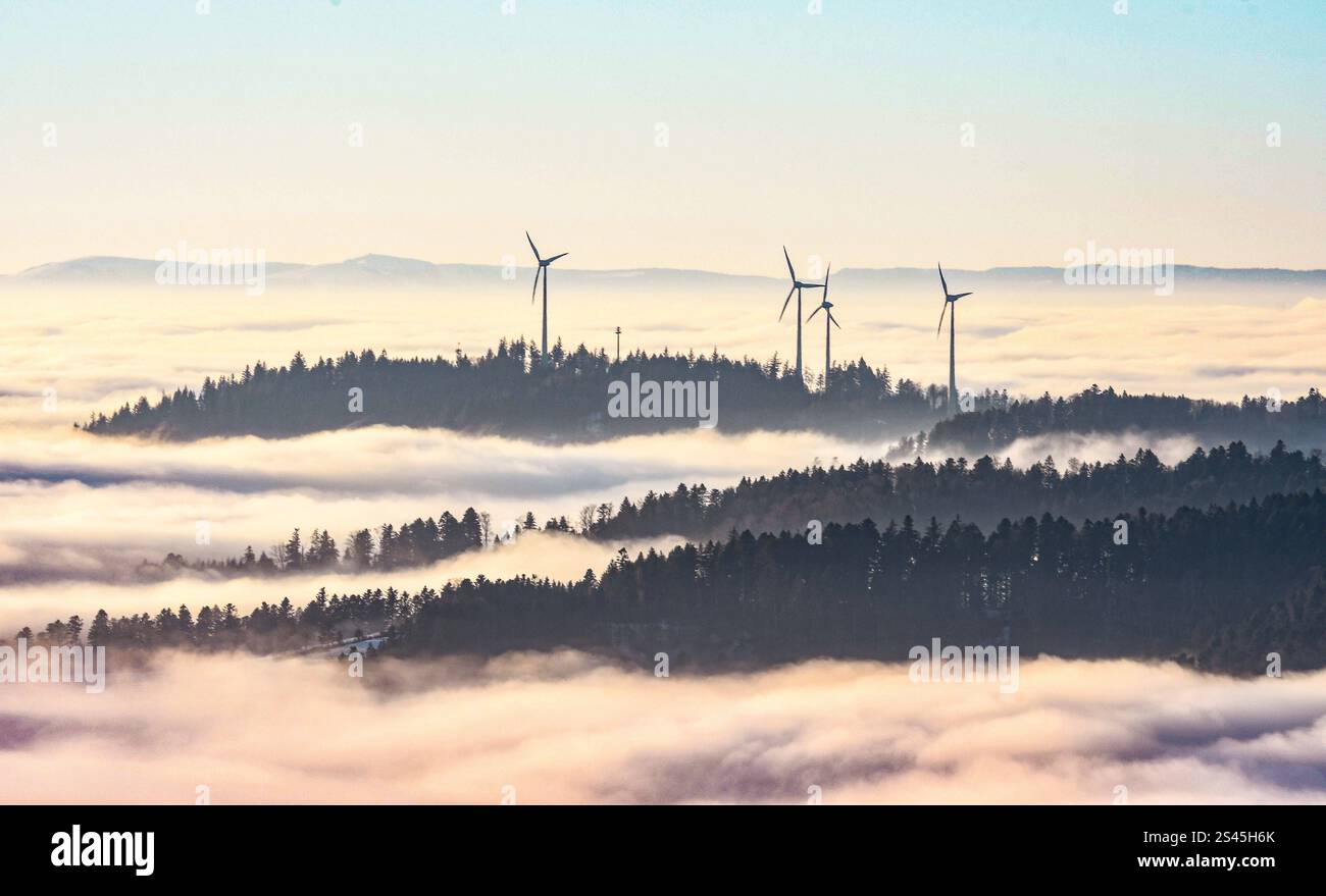 Blick ueber das Rheintal von St. Peter im Schwarzwald. Aus dem ...