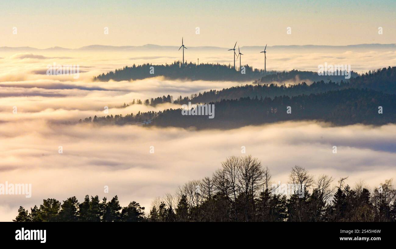 Blick ueber das Rheintal von St. Peter im Schwarzwald. Aus dem ...