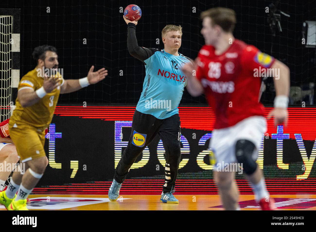 Copenhagen, Denmark. 09th, January 2025. Emil Nielsen (12) of Denmark ...