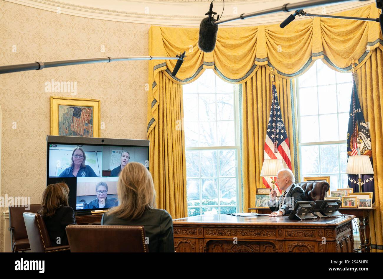 President Joe Biden, joined by Vice President Kamala Harris and White ...