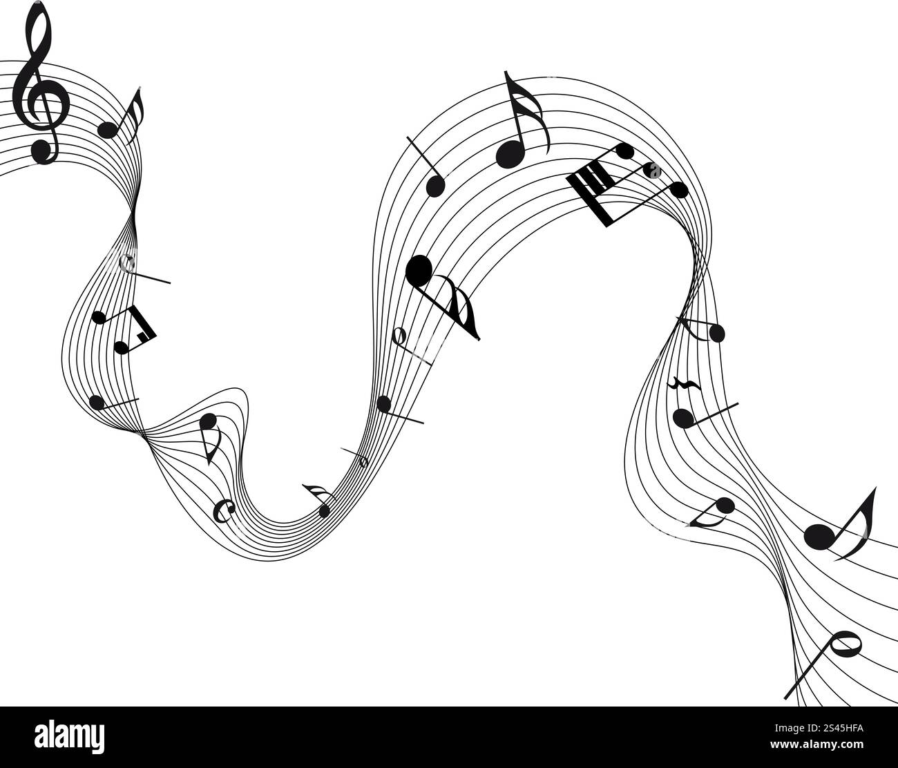 Vector musical notes staff background for design use Stock Vector Image ...