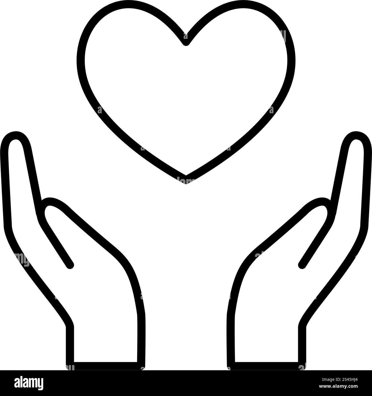 Heart wrapped in both hands, Simple and cute black and white Valentine ...