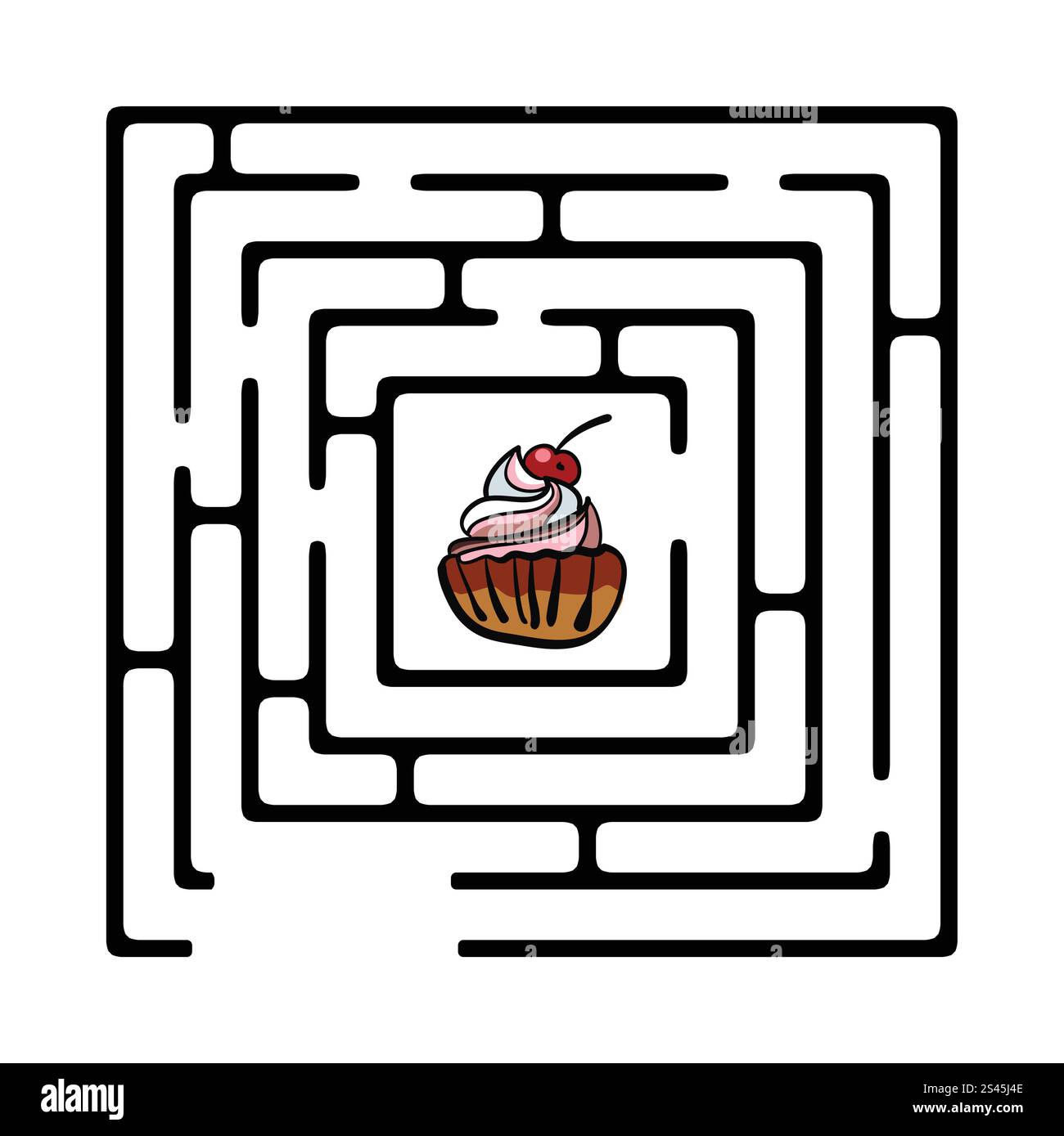 Illustration of simple maze with cupcake Stock Vector Image & Art - Alamy
