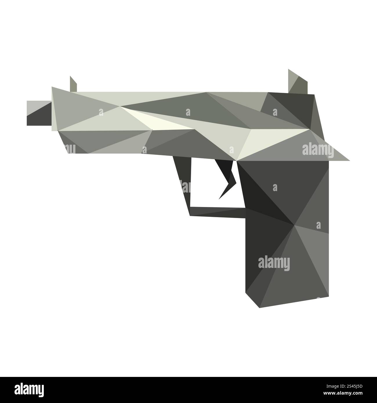 Illustration of abstract origami gun Stock Vector Image & Art - Alamy