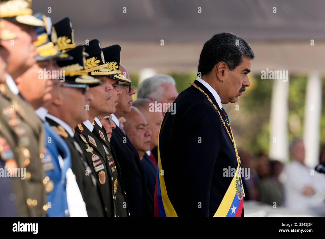 Venezuelan President Nicolas Maduro attends a military ceremony after ...