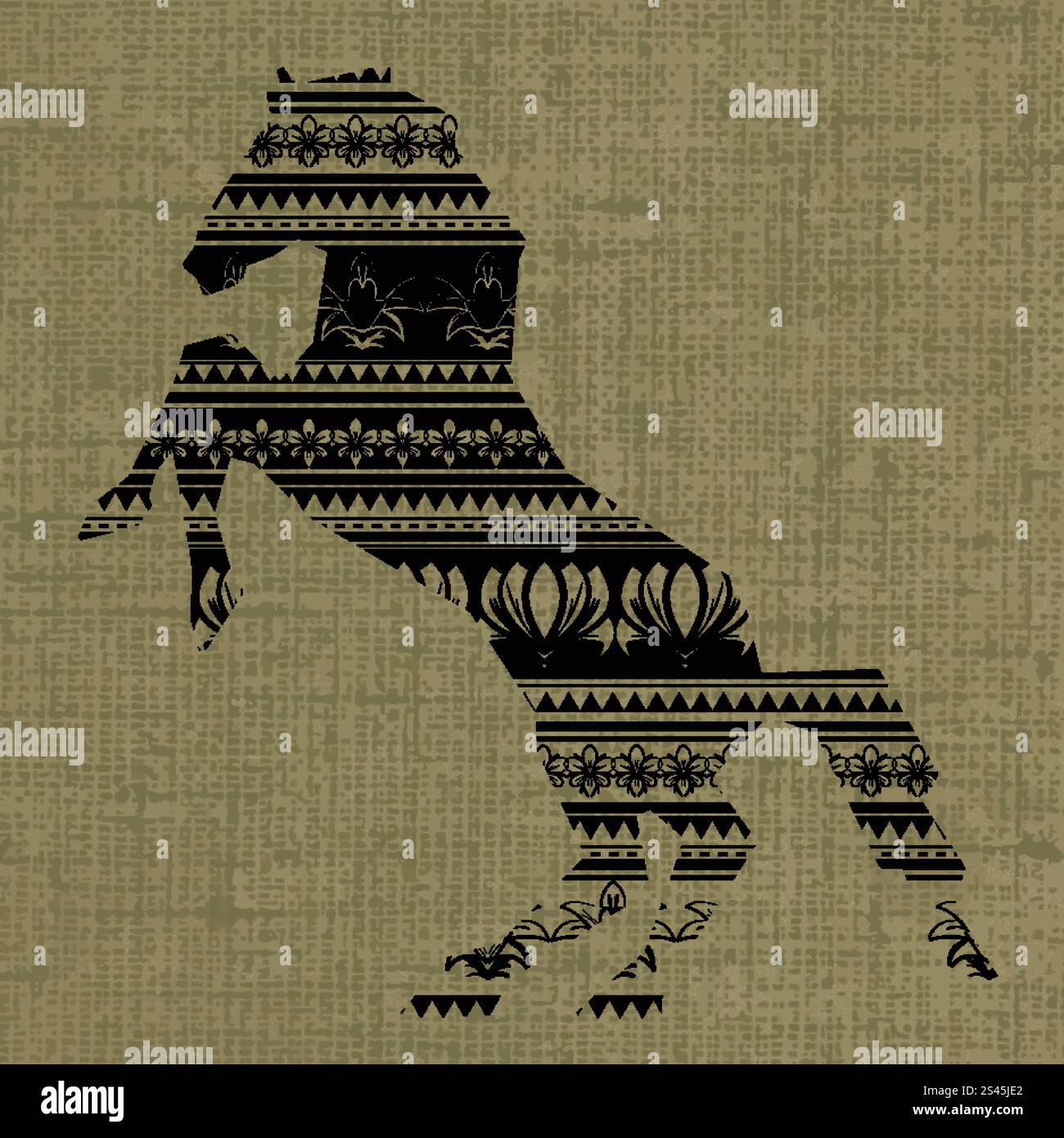 Illustration of vintage aboriginal horse pattern Stock Vector Image ...