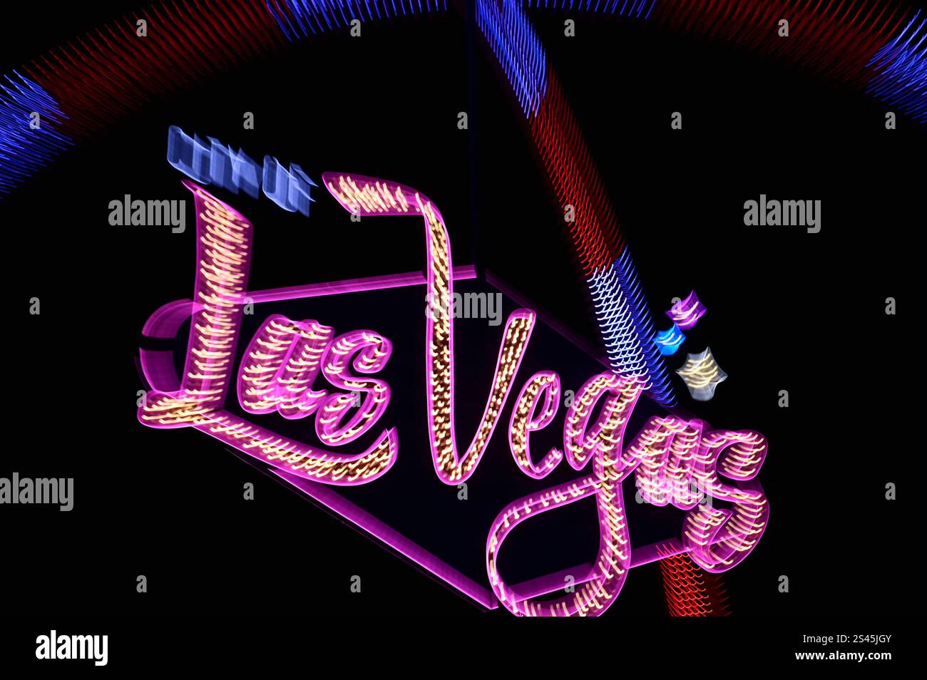 The City of Las Vegas neon sign and arch on Las Vegas Boulevard, Las ...