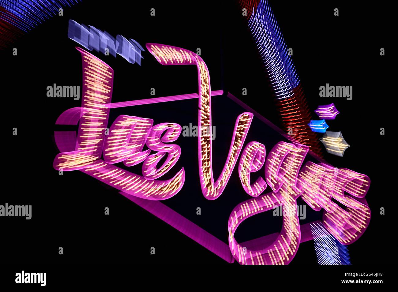 The City of Las Vegas neon sign and arch on Las Vegas Boulevard, Las ...