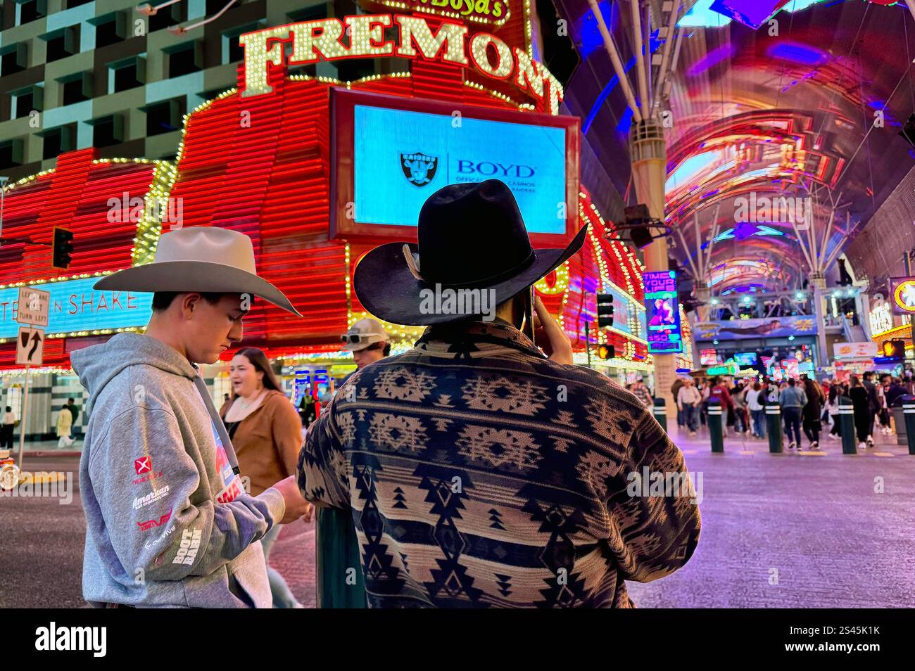 Cowboys at the Fremont Street Experience, Las Vegas, Nevada, USA ...