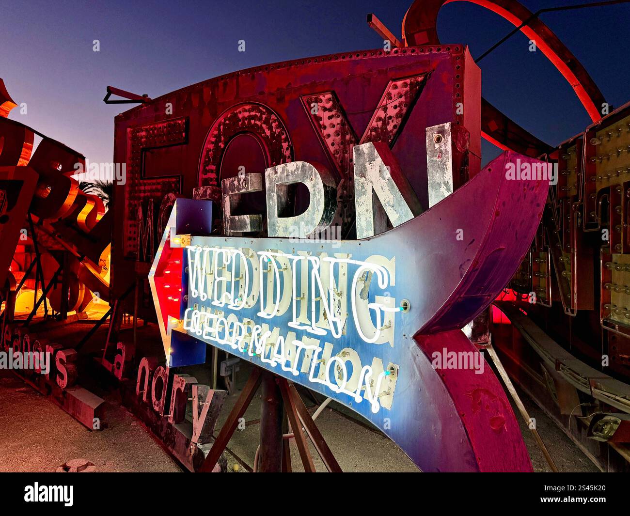 The Neon Museum, neon sign boneyard, Las Vegas, Nevada, USA *** The ...